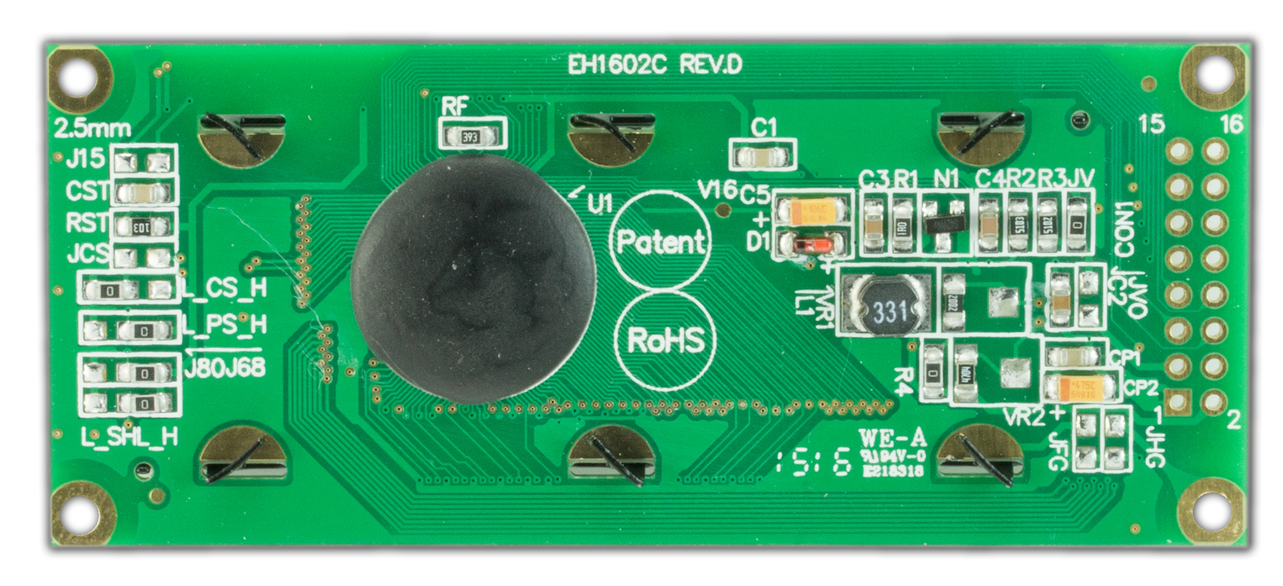16x2 White Character OLED from Crystalfontz