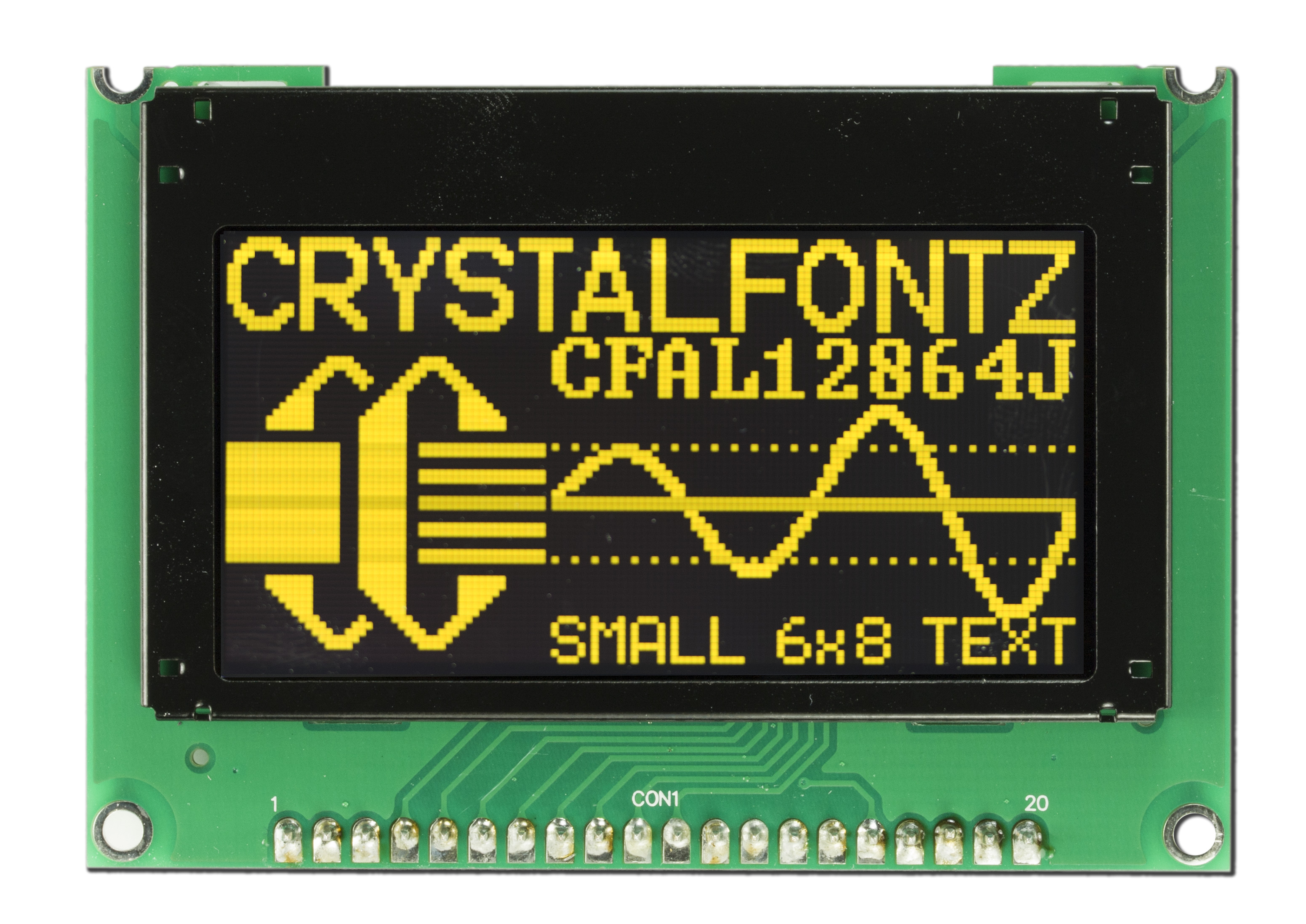 128x64 2.4 inch Yellow Monochrome OLED (CFAL12864JY)