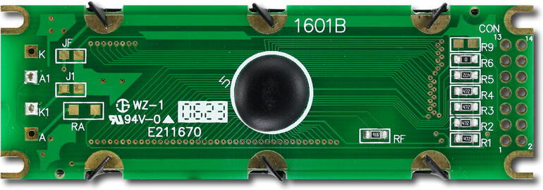 16x1 Sunlight Readable Character LCD (CFAH1601BYYHET)