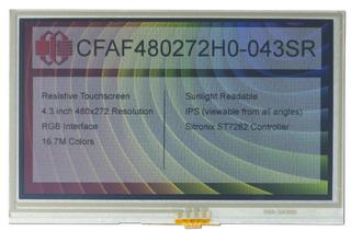 480x272 Resistive Touchscreen TFT Display from Crystalfontz