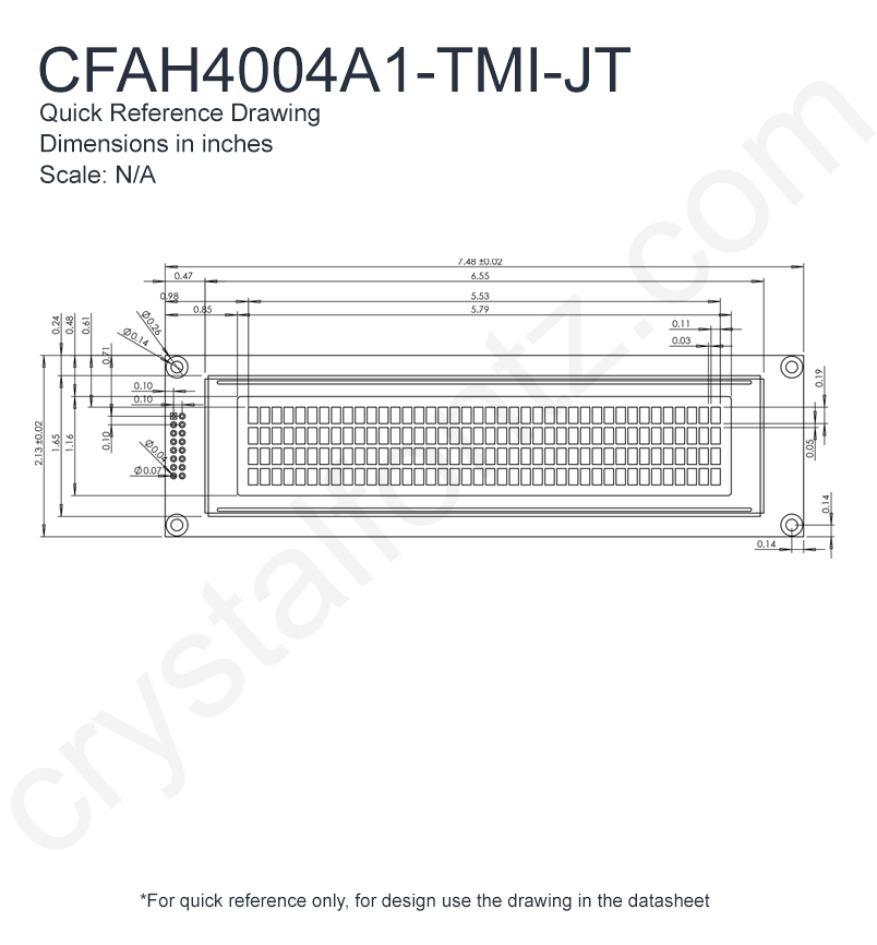 40x4 Character LCD Display from Crystalfontz