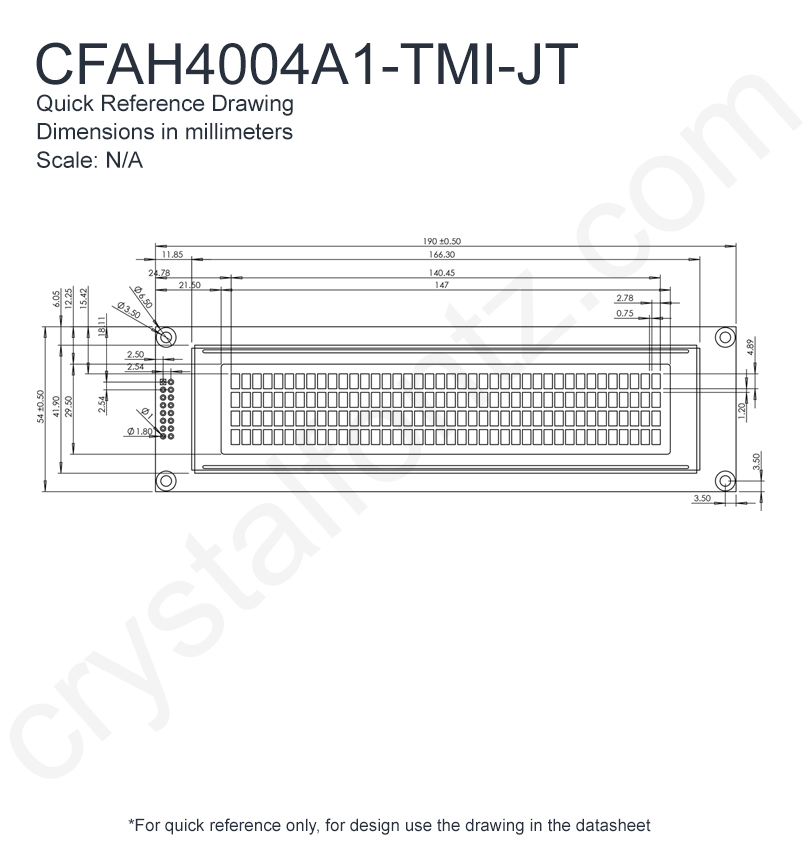 40x4 Character LCD Display from Crystalfontz