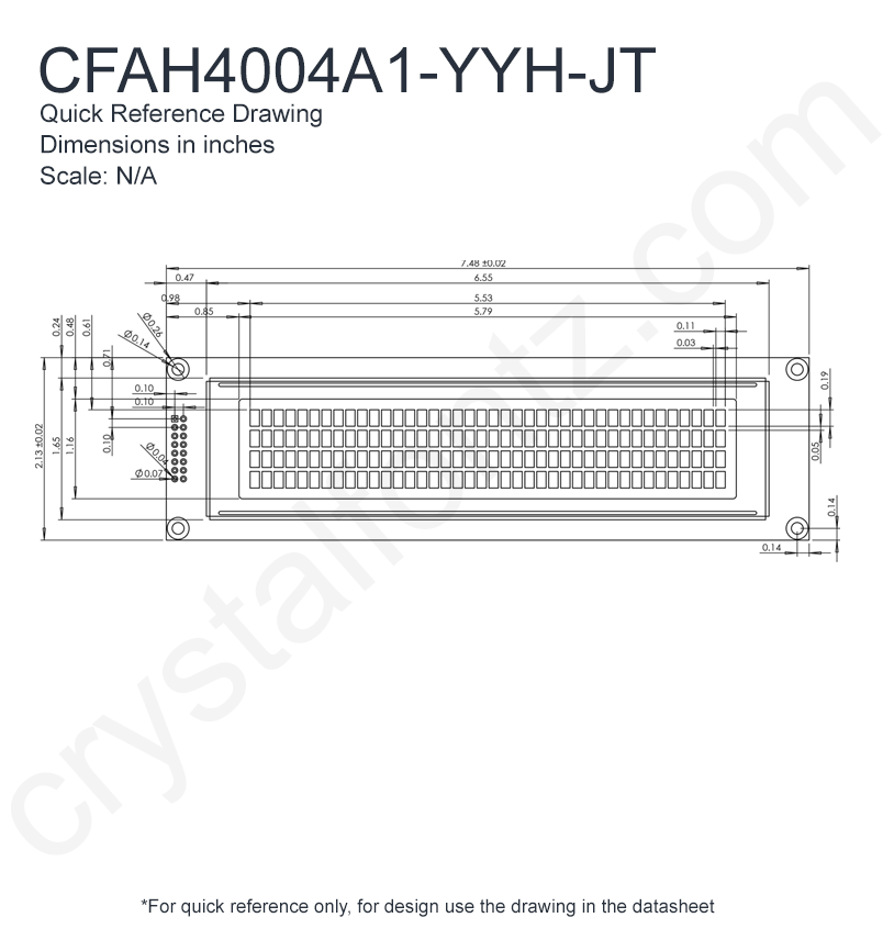 40x4 Sunlight Readable Character LCD Display from Crystalfontz